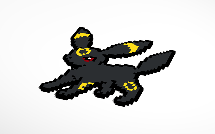 3D design Umbreon Pixel Art - Tinkercad