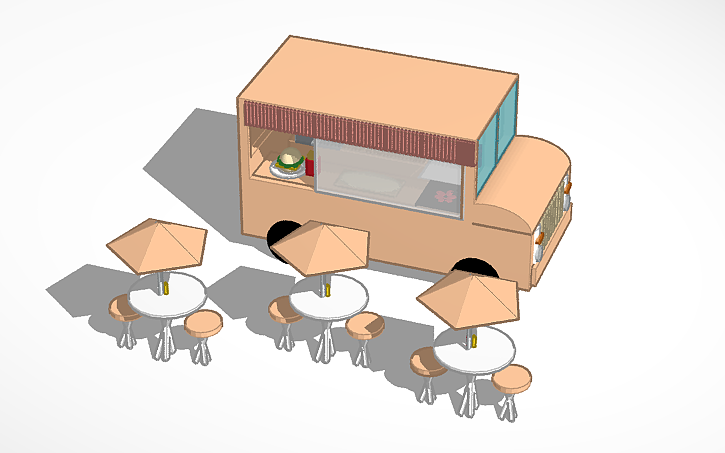 3D design Burger Food truck - Tinkercad