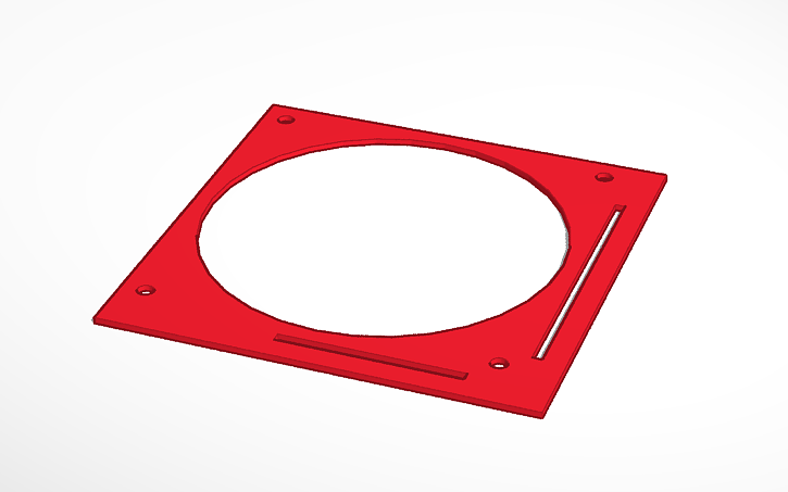 3D design 120 mm fan plate - Tinkercad