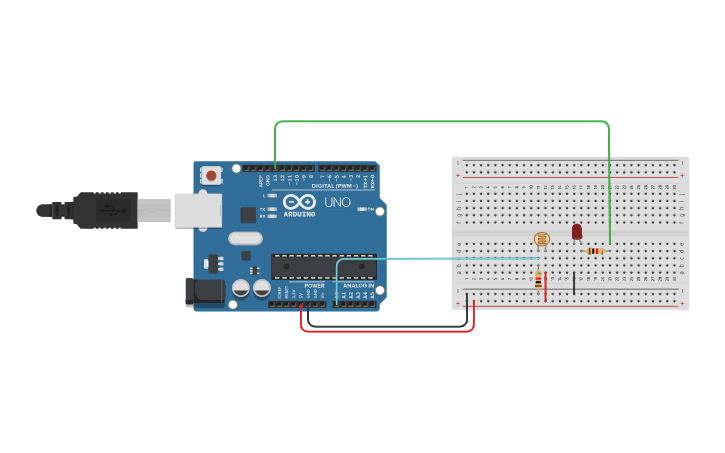 Circuit design 11b_Photoresistor_Analog Input - Tinkercad