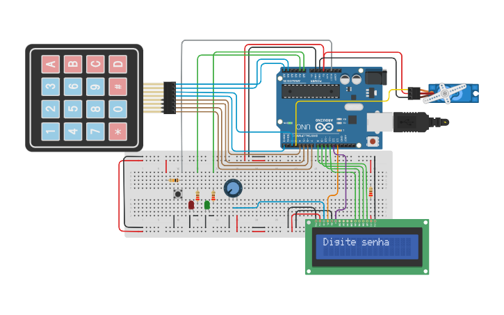 Circuit Design Controle De Acesso Com Arduino Lcd E Keypad Tinkercad