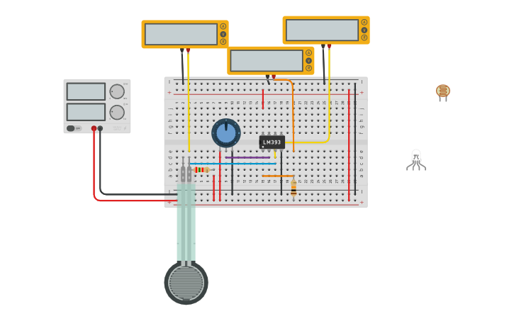Circuit design LM393 Comparator-- Light Detector - Tinkercad