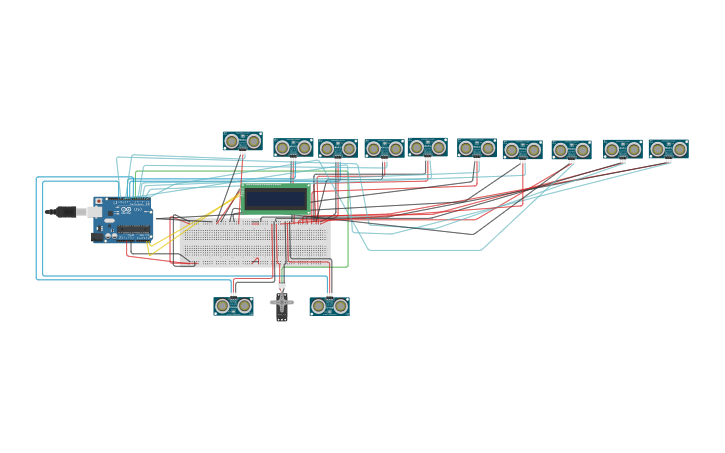Circuit Design Smart Car Parking System Tinkercad