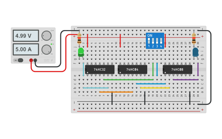 Circuit design COMPLEMENT LAW | Tinkercad