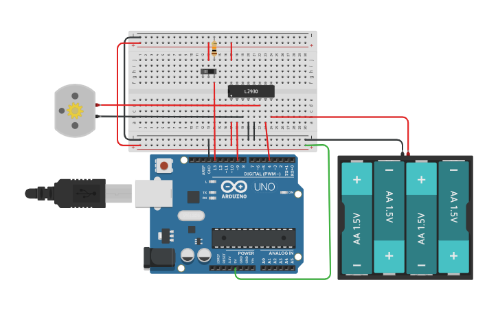 Circuit Design Circuito 30 Motore L293d Tinkercad