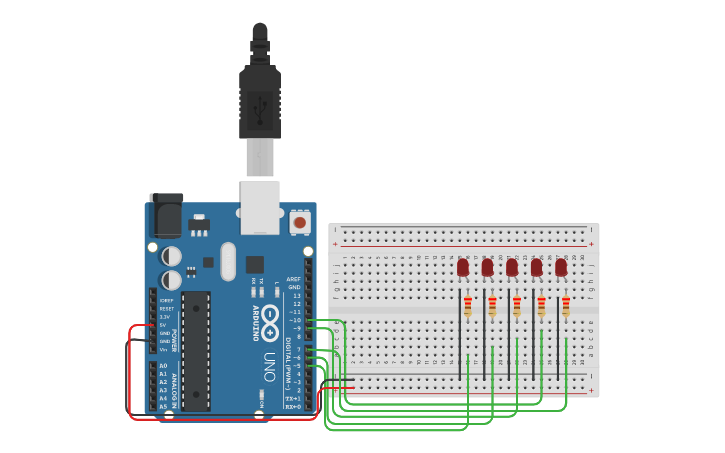 Circuit Design Push Button Counter Tinkercad
