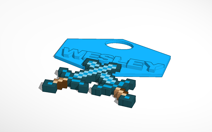 3D design Wesley minecraft sign - Tinkercad