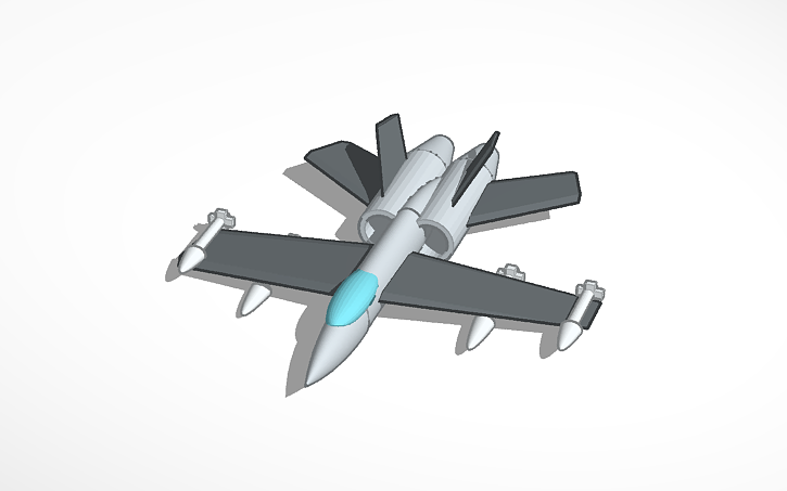 3D design Fighter Jet - Tinkercad