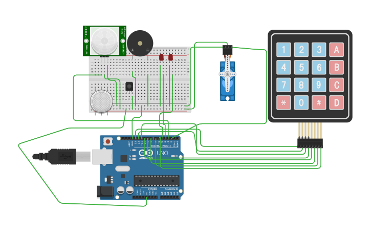 Circuit design Smart home - Tinkercad