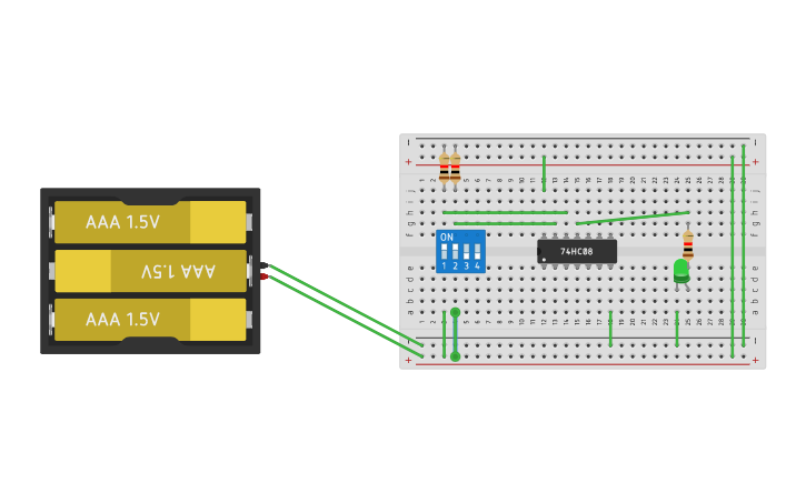 Circuit design Port AND 7408 | Tinkercad