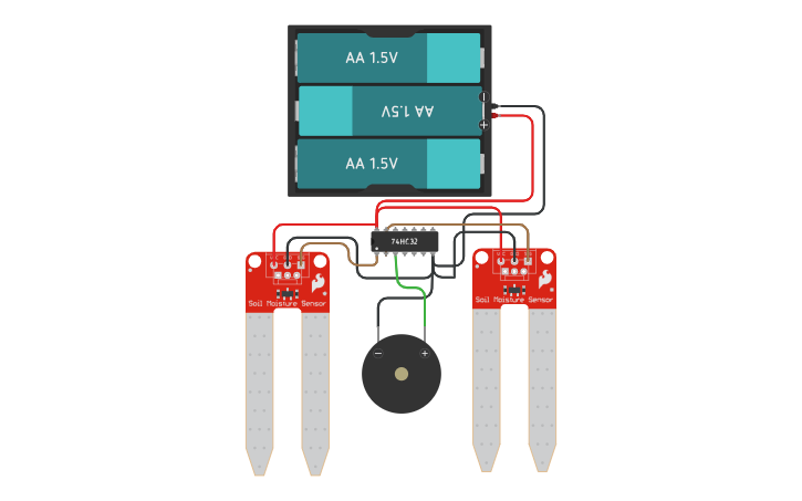 Circuit design Soil moisture sensor - Tinkercad