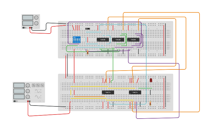 Circuit design Parallel In Serial Out Shift Register - Tinkercad