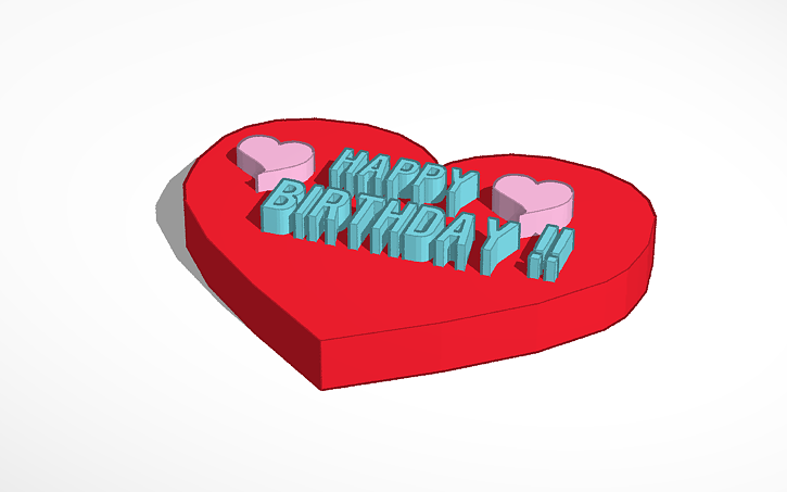 3D design birthday cake - Tinkercad