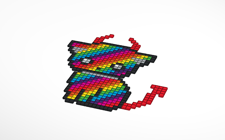 3D design rainbow devil kitty | Tinkercad