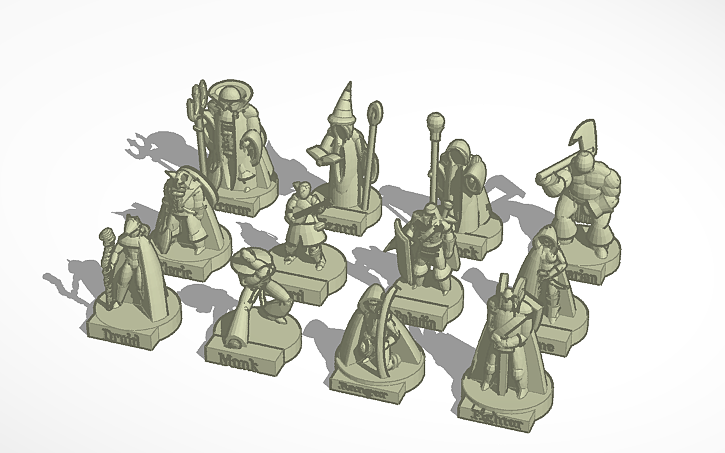 3D design lotta dnd figs - Tinkercad