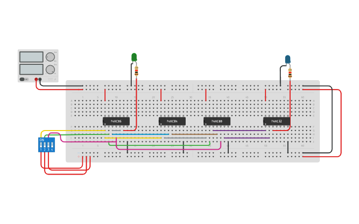 Circuit design full_subtractor_using_logic_gates | Tinkercad
