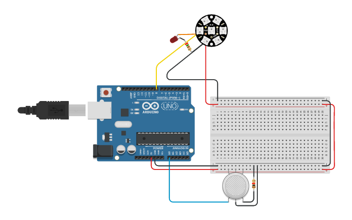 Circuit design Handheld gas monitor | Tinkercad