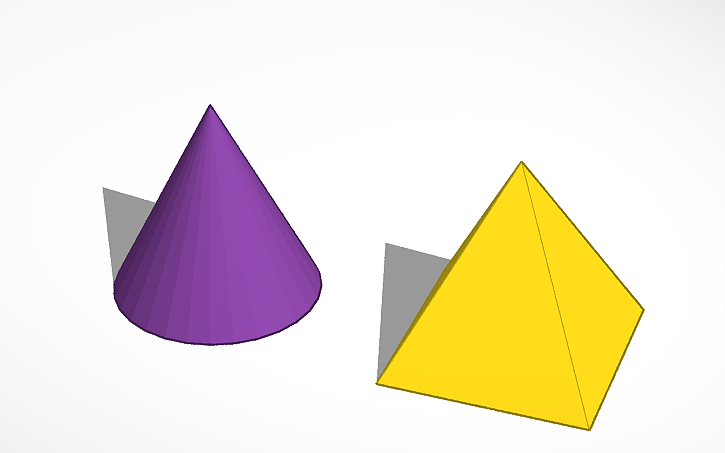 3D design Cone vs. Pyramid | Tinkercad
