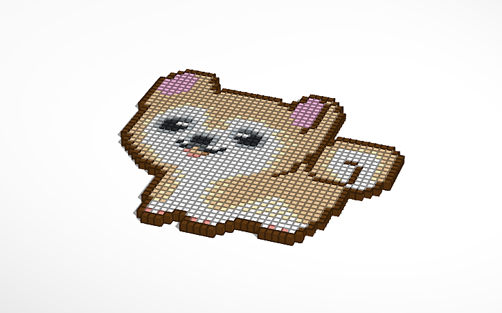 3D design cute dog pixel art 🐶 - Tinkercad