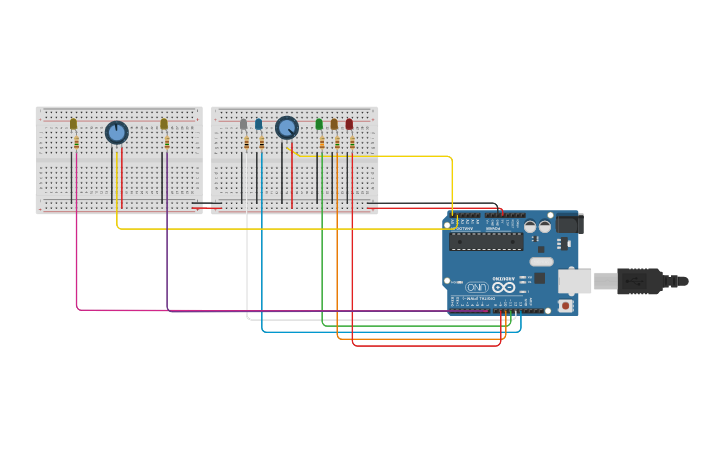 Circuit design AV2 - Versão 1.0 Water Tank por potênciamento | Tinkercad