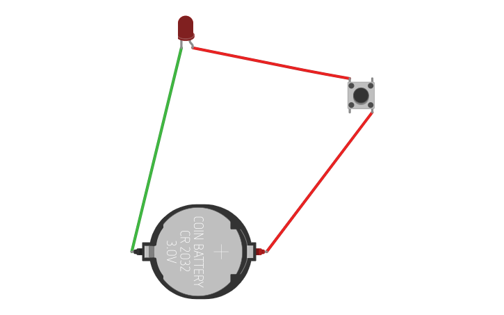 Circuit Design Led Bateria Botão Tinkercad