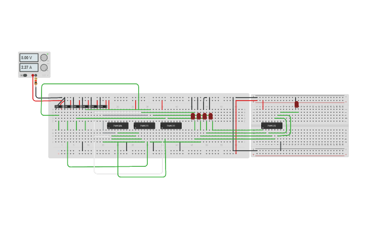 Circuit Design 4x1 Mux Tinkercad