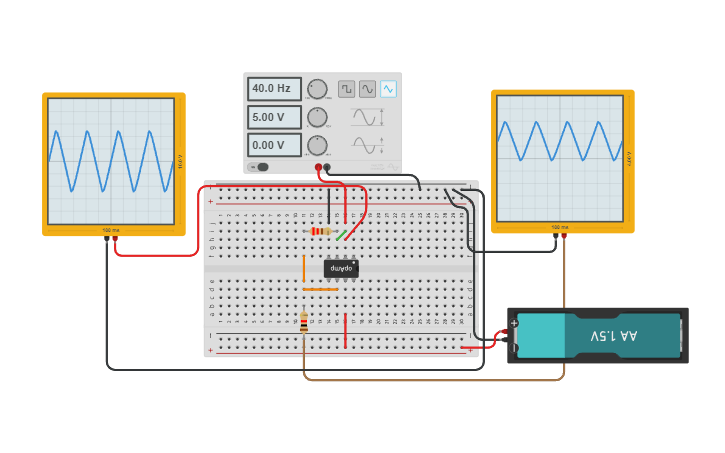 Circuit Design Inversor Triangular Tinkercad