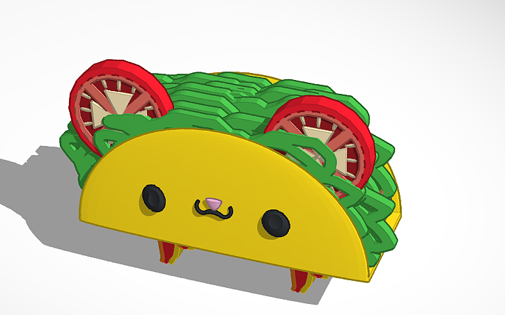 3D design Kawaii Flying Taco Mouse (Please give a like!) - Tinkercad