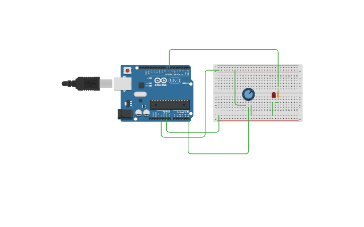 Circuit design 03.05 Arduino con Tinkercad 5. Entradas analógicas. | Tinkercad