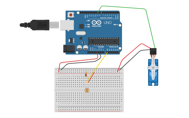 Circuit design Práctica 11 arduino - Tinkercad