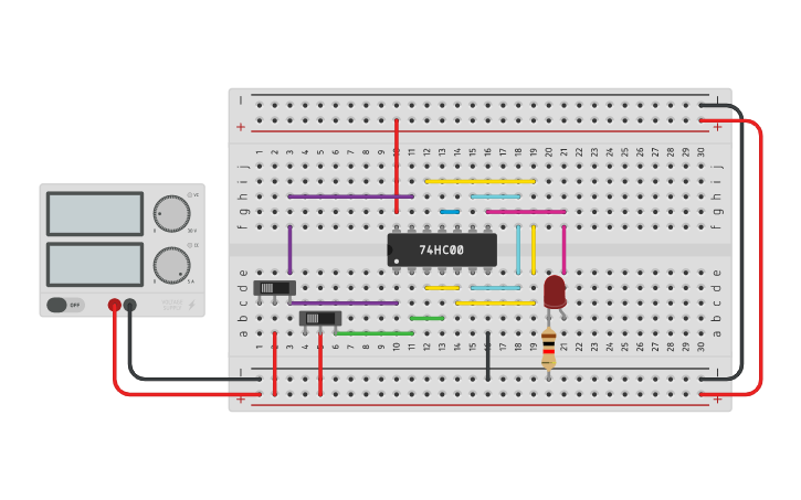 Circuit design XOR Gate using NAND - Tinkercad