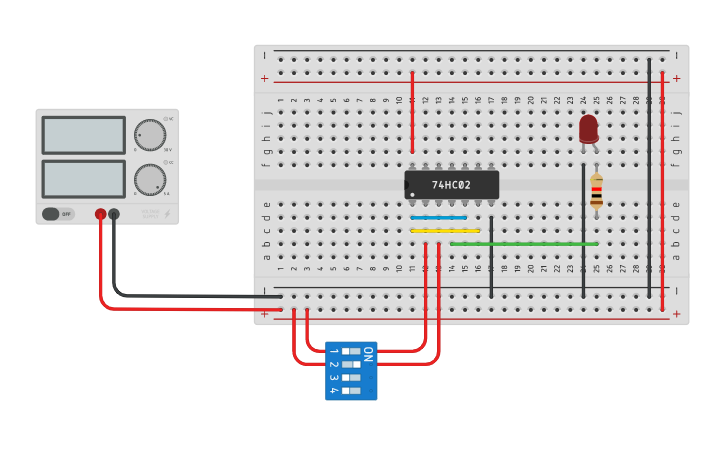 Circuit design OR Gate using NOR Gate - Tinkercad