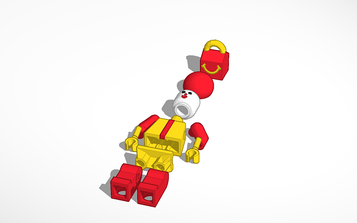 3D design Ronald Mcdonald Minifigure - Tinkercad