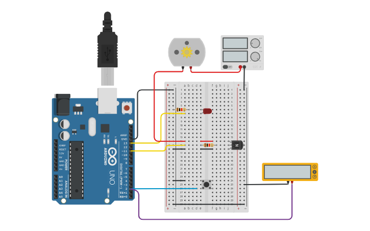 Circuit design Simple Finite State Machine - Tinkercad