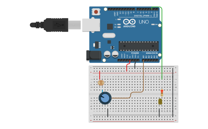Circuit design Interruttore crepuscolare ARDUINO - Tinkercad