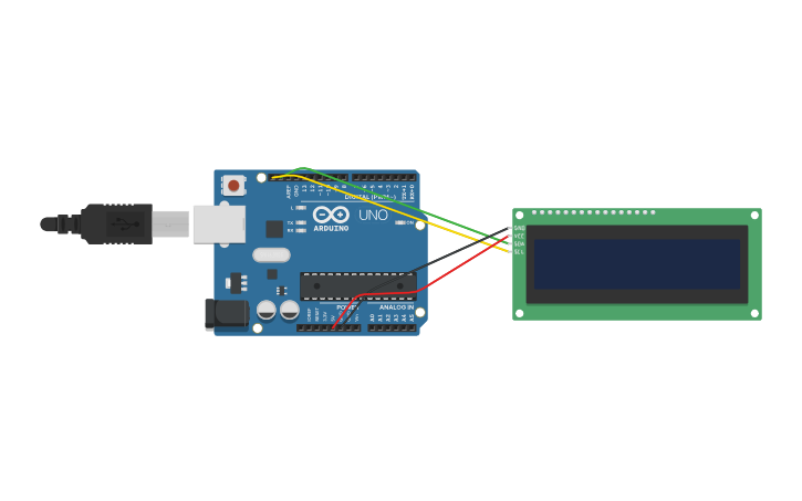Circuit design Arduino + LCD - Tinkercad