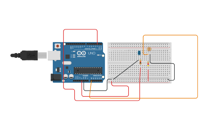 Circuit design LDR SENSOR - Tinkercad