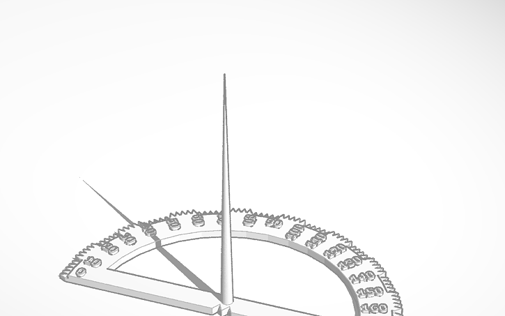 3D design sundial protractor - Tinkercad