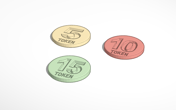 3D design Tokens - Tinkercad