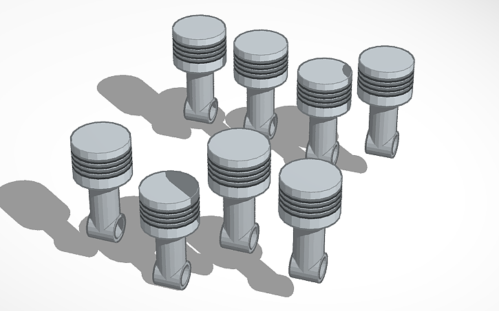 3D design piston - Tinkercad
