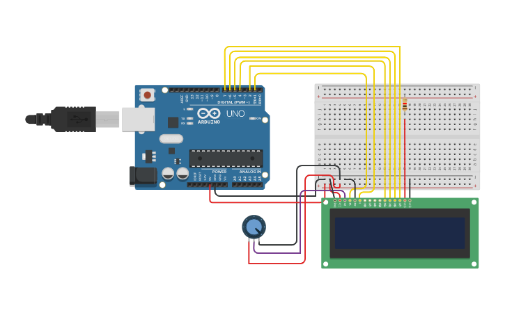 Circuit design Arduino LCD - Tinkercad
