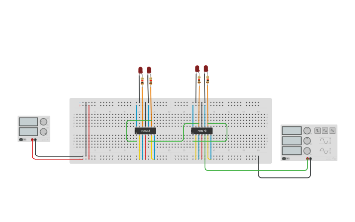 Circuit design Asynchronous Counter - Tinkercad