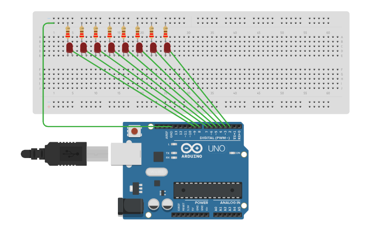 Circuit design Arduino 6 - Tinkercad