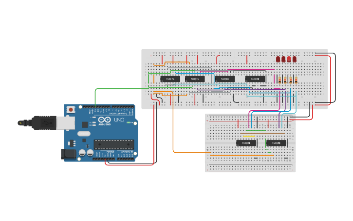 Circuit design II Counter Modified | Tinkercad