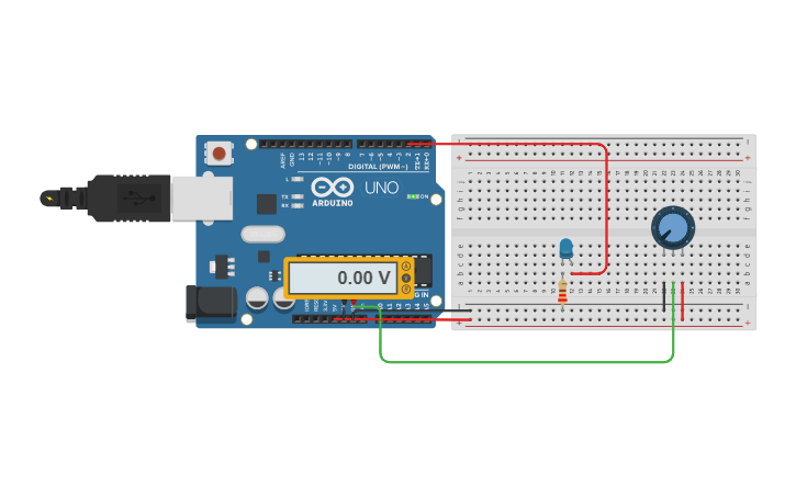 Circuit design Chapter 9 - How to read analog voltage - Tinkercad