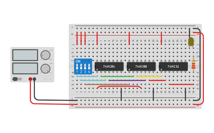 Circuit design circuito combinatorio para vehículo - Tinkercad