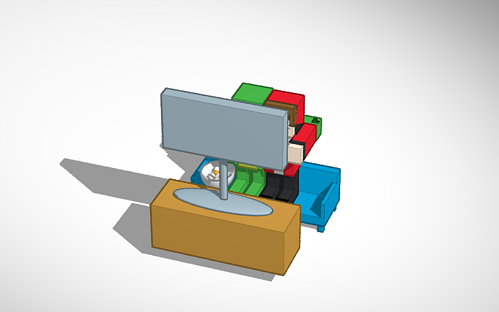 3D design Mikey and JJ watching a movie (Maizen) | Tinkercad