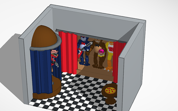 3D design Fnaf Pizzeria - Tinkercad