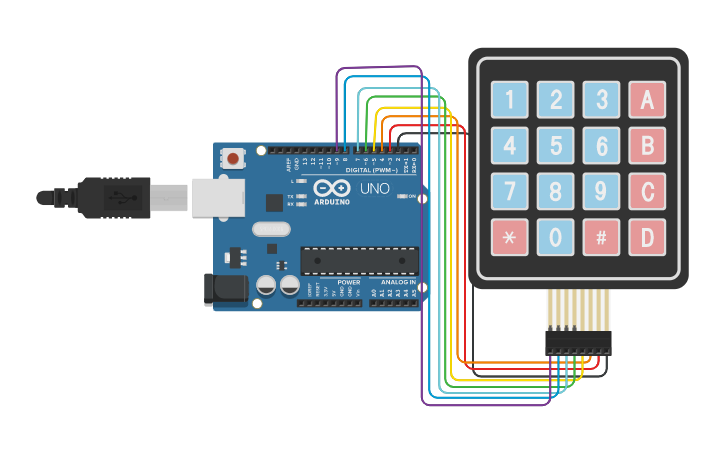 Circuit design Semana 7 Teclado Keypad 4x4 y simple control de Acceso ...