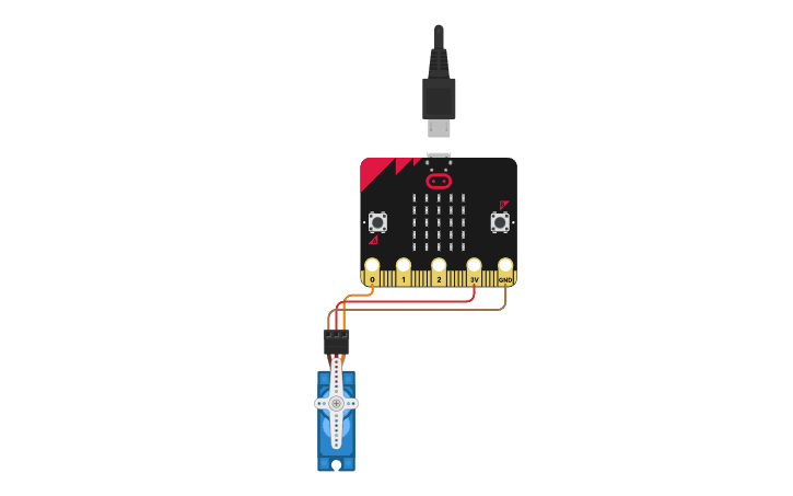 Circuit design Servo - Microbit - Tinkercad